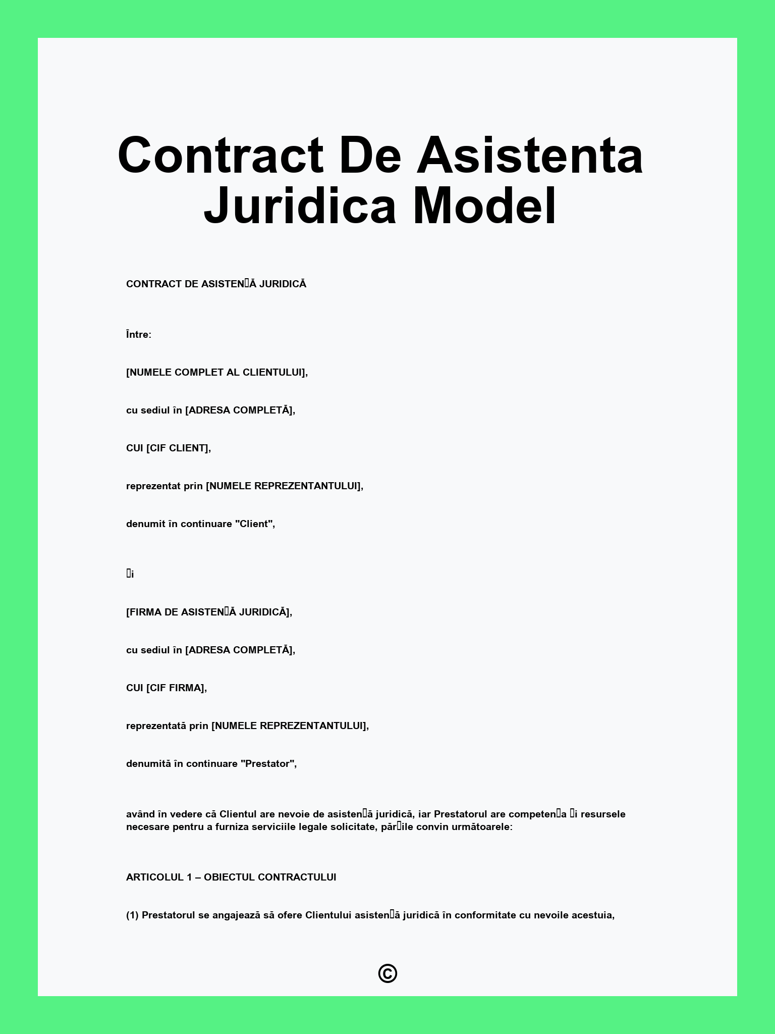 Contract De Asistenta Juridica Model Contract De Asistenta Juridica Model