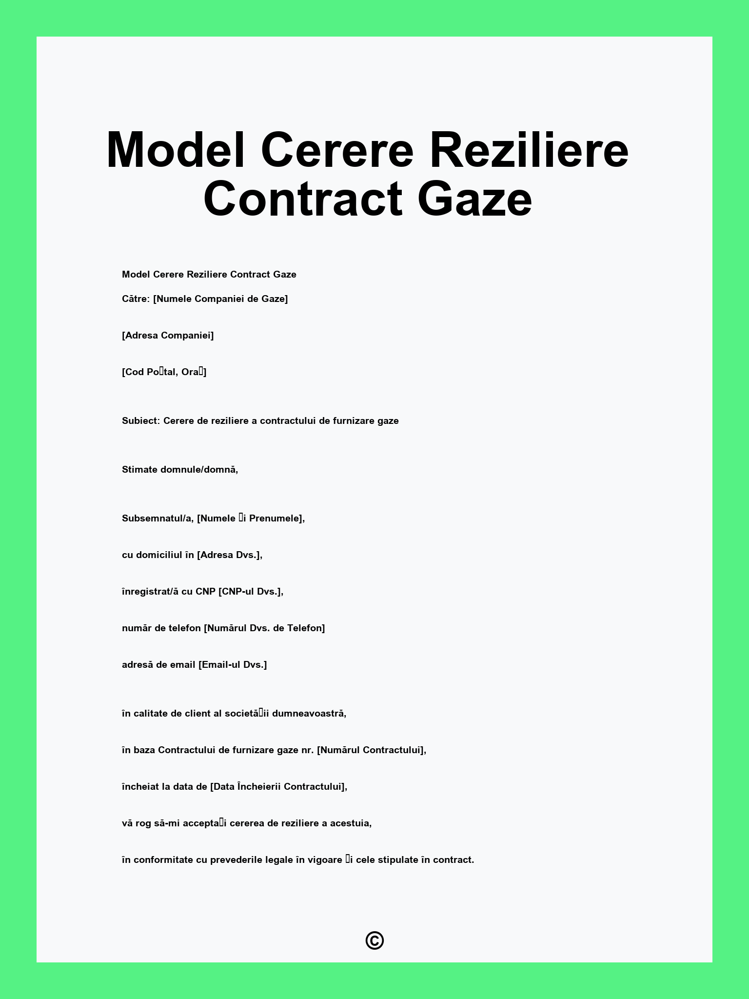 Model Cerere Reziliere Contract Gaze