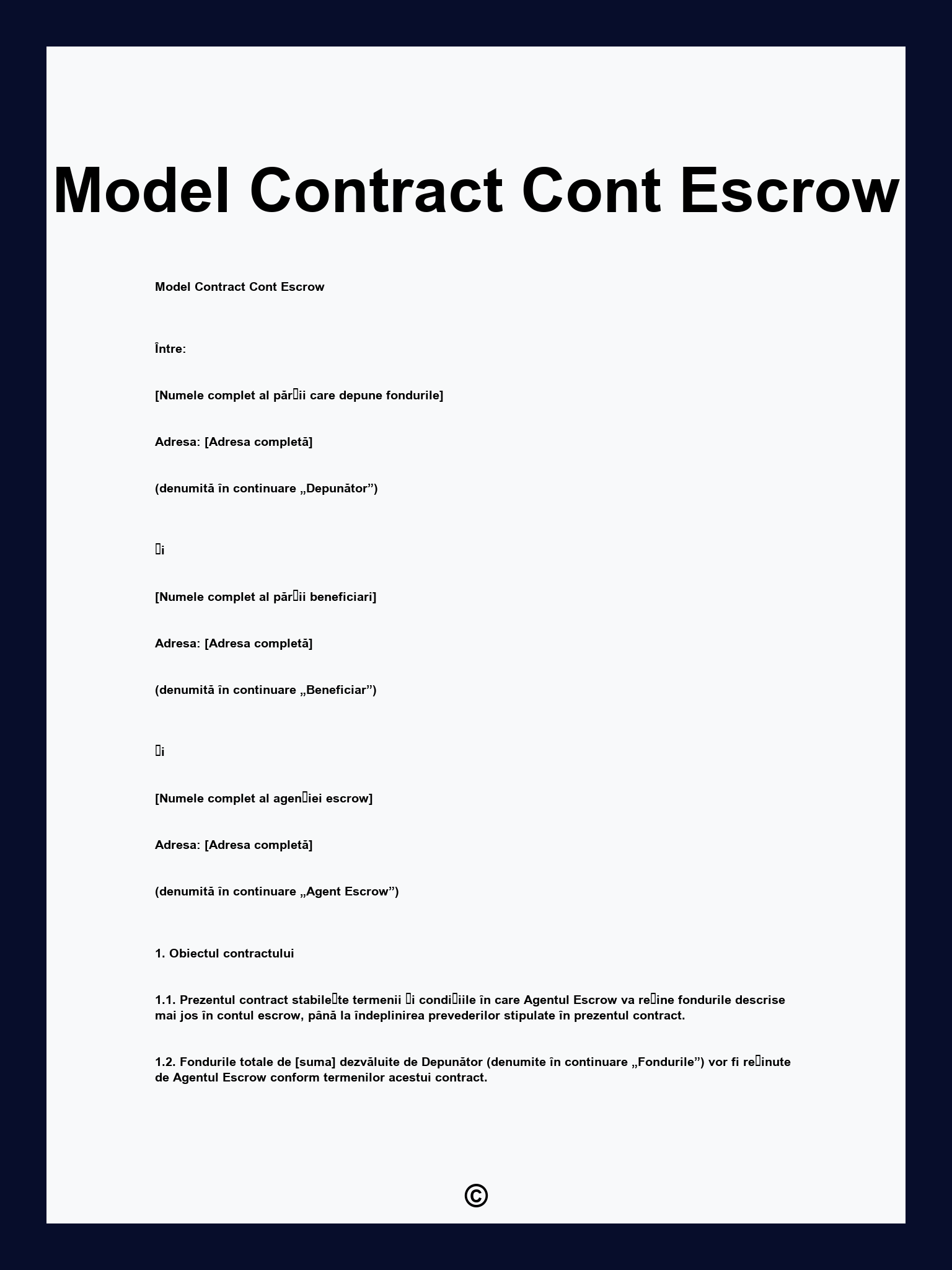 Model Contract Cont Escrow
